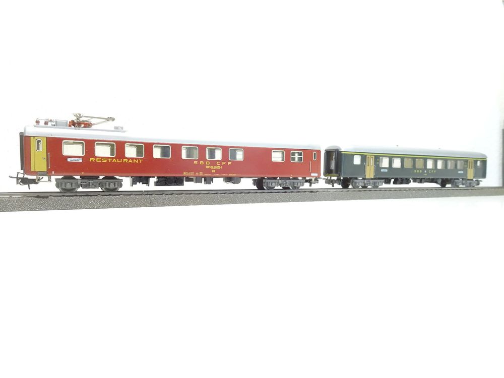 2 Märklin Personenwagen SBB Restaurant HO 4066 4068 (Gebraucht) in ...