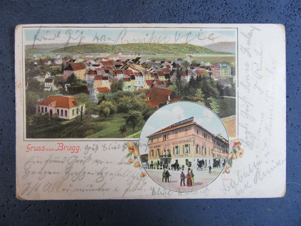 GRUSS AUS BRUGG AG AK 1902 HOTEL ROTHAUS BELEBT (Gebraucht) in Ettingen für CHF 9.95 – mit ...