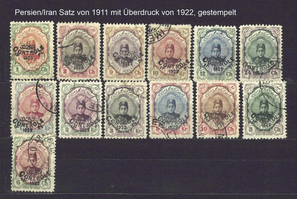Persien/Iran von 1911 m Überdruck von 1922, gest (Gebraucht) in Basel ...
