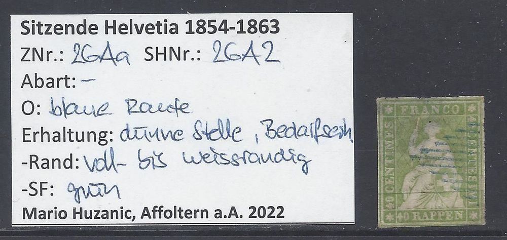 1854 : Strubel Nr. 26Aa - KP 1700.-- | Kaufen auf Ricardo