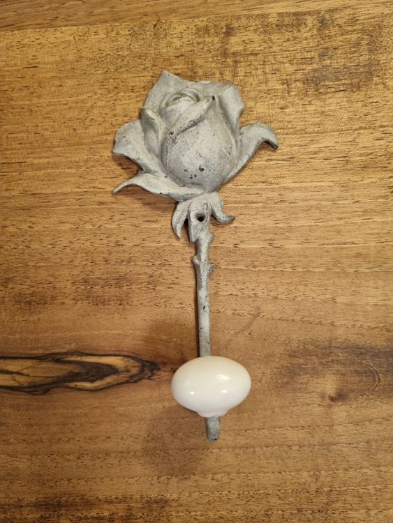 Gusseisen-Wandhaken „Rose“, Vintage, schwer, Shabby Chic (Gebraucht) in ...