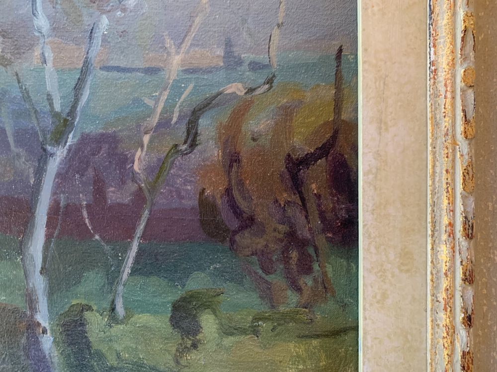 Grand tableau paysage signé Yvon Monay avec sublime cadre (Gebraucht ...