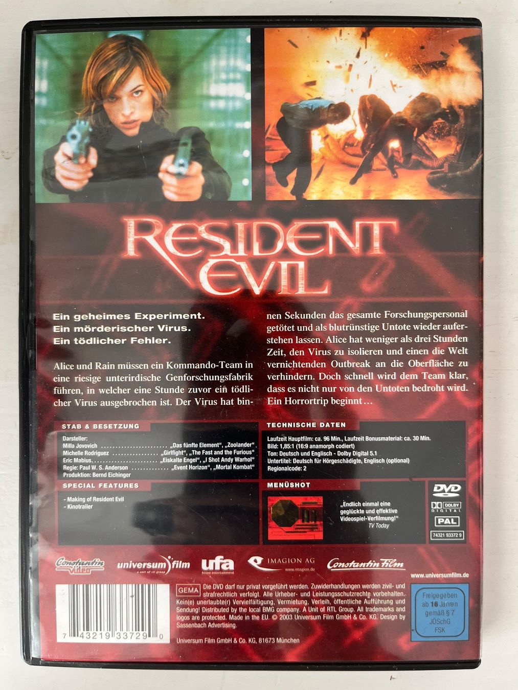 Resident Evil (2003) DVD 📀 (Neu (gemäss Beschreibung)) in Sierre für ...