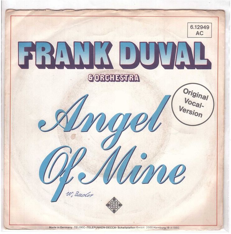 Frank Duval & Orchestra - angel of mine | Kaufen auf Ricardo