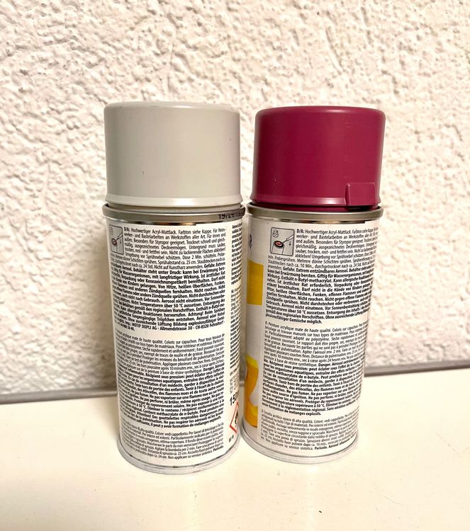 2 x 150ml Deco Acryl Mattlack Spraylacke Outdoor Indoor (Gebraucht) in ...