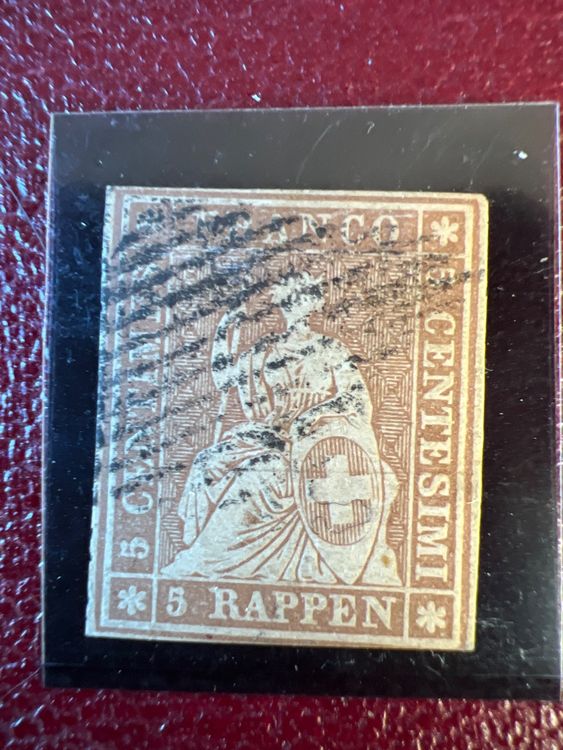 1 timbre oblitéré Strubel 1855 22C selon photo (Gebraucht) in Charmey ...