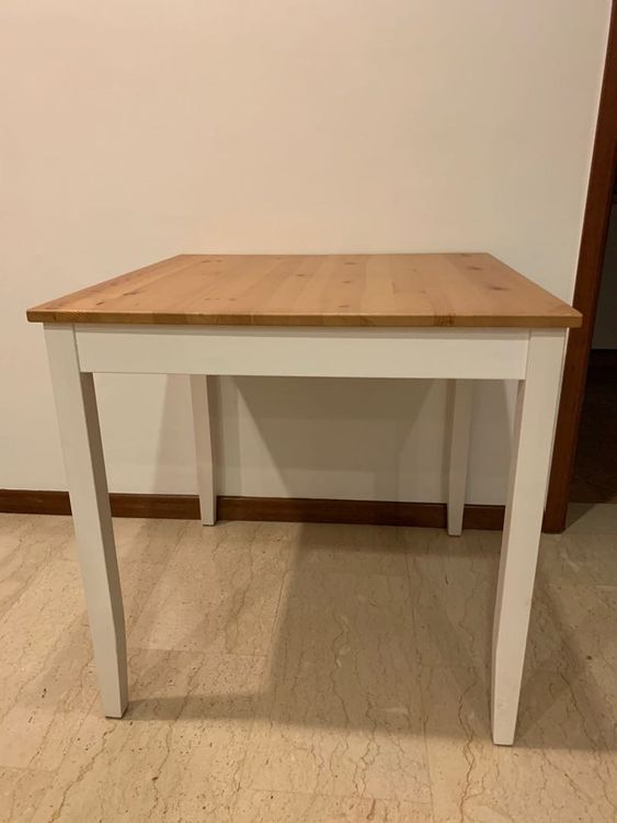 LERHAMN Table 74 x 74 x 75 cm Light Antique Stained / White (Gebraucht) in Luzern für CHF 39 ...