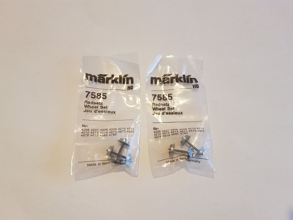 Märklin, 2 x N° 7585, Wagenradsätze Gleichstrom (Neu und ...