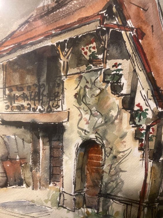 SUPERBE ANCIENNE AQUARELLE 1961 SIGNÉE | Kaufen auf Ricardo