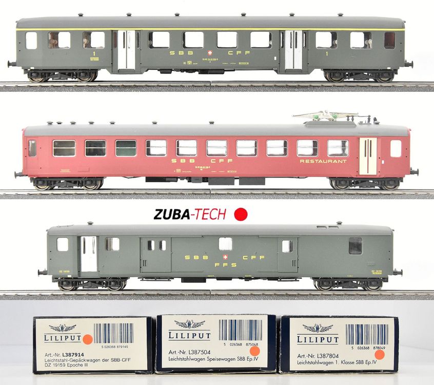 Liliput 3x Leichtstahlwagen der SBB H0 GS mit OVP | Kaufen auf Ricardo