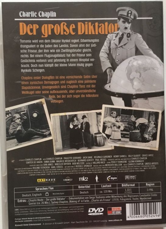 Der Grosse Diktator - The Great Dictator - Charles Chaplin (Gebraucht) in Zürich für CHF 9.9 ...