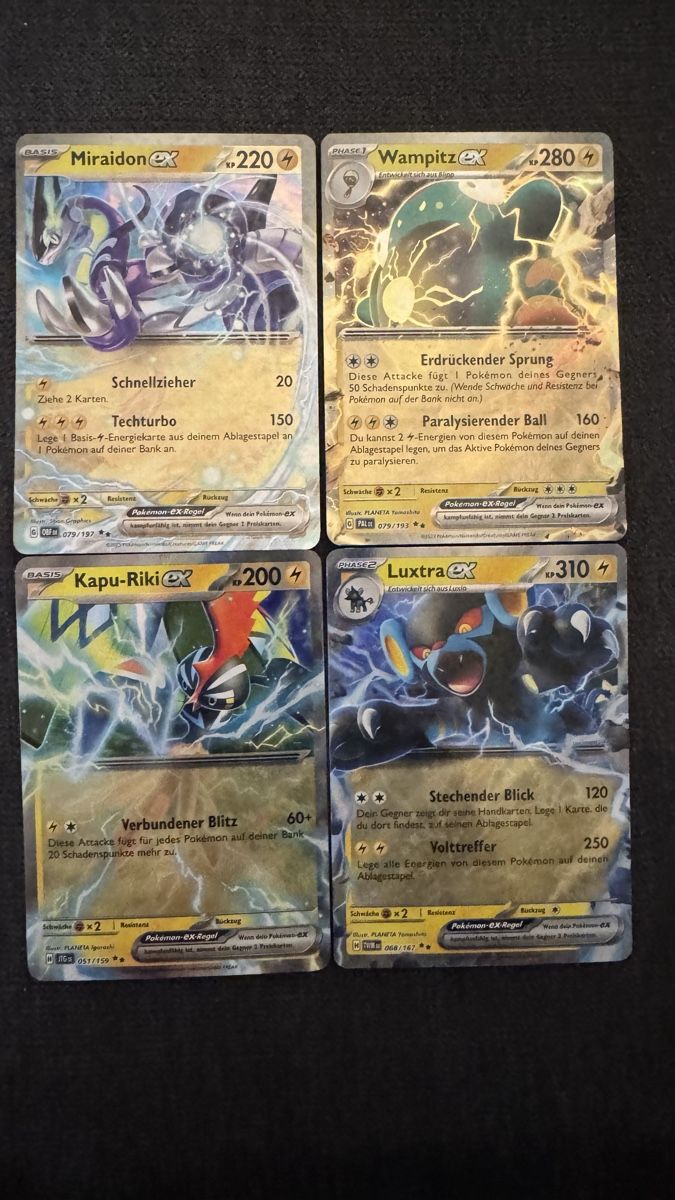 Pokemon Karten, 4 Elektro- Ex Karten, Top Zustand! (56) (Neu (gemäss ...