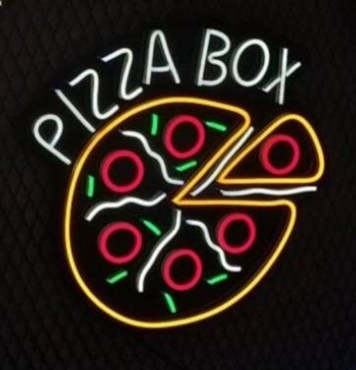 Pizza-Box Neon Werbeleuchte | Pizzeria Neon Leuchtreklame | Kaufen auf ...