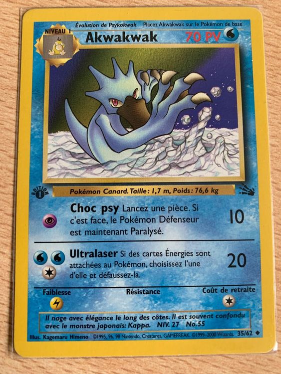 carte Pokemon - AKWAKWAK (1ère édition) (Gebraucht) in Epautheyres für ...