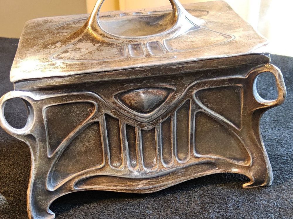 Antike Jugendstil Art Nouveau Schmuckdose versilbert ca 1890 (Gebraucht ...