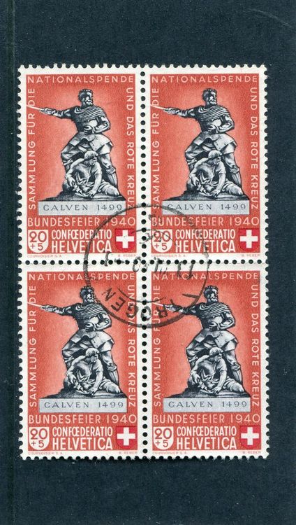 Patria 1940 Nr. 5 im V'block gestempelt (Gebraucht) in Winterthur für CHF 41 – mit Lieferung auf ...