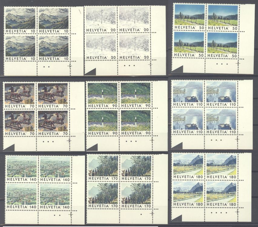 1998, Dauermarken Bilder der Schweiz, Viererblöcke ** (Gebraucht) in Willisau für CHF 43 – mit ...