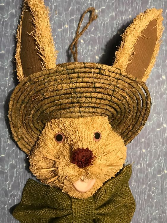 Hase Osterhase Kopf-Aufhänger Stroh Ostern Dekoration | Kaufen auf Ricardo