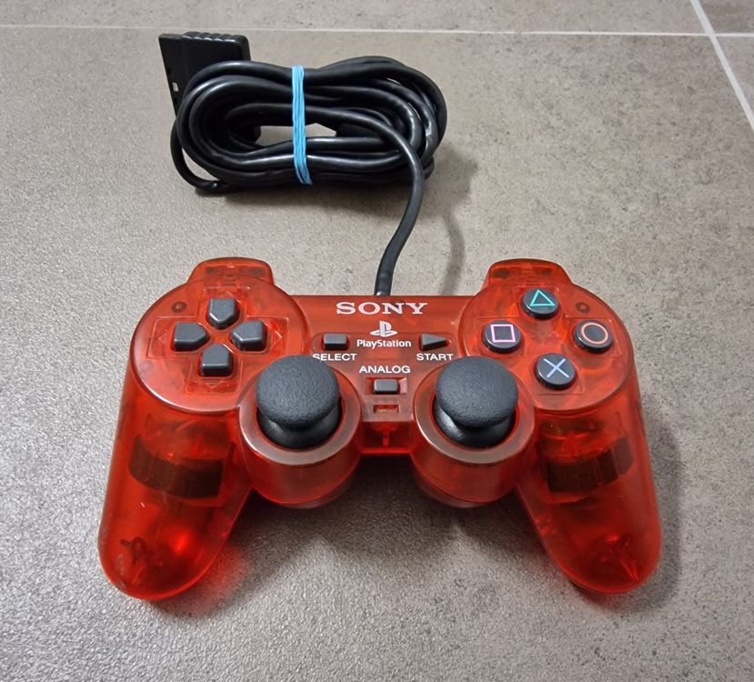 Original PS2 Dualshock 2 Controller Rot Transparent | Kaufen auf Ricardo