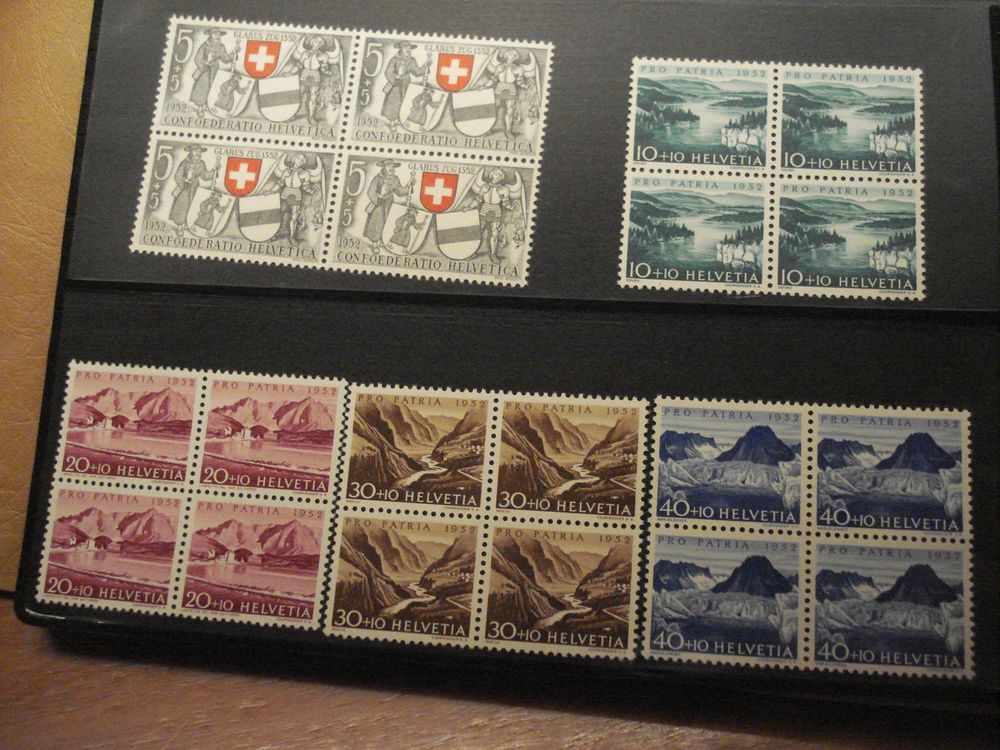 Pro Patria Satz 4erblock 1952 ** (Gebraucht) in Niederwil AG für CHF 3.8 – mit Lieferung auf ...