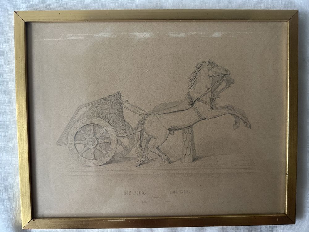 Antiker Druck "Die Biga, The Car", Rom Vatican Roma gerahmt (Gebraucht ...