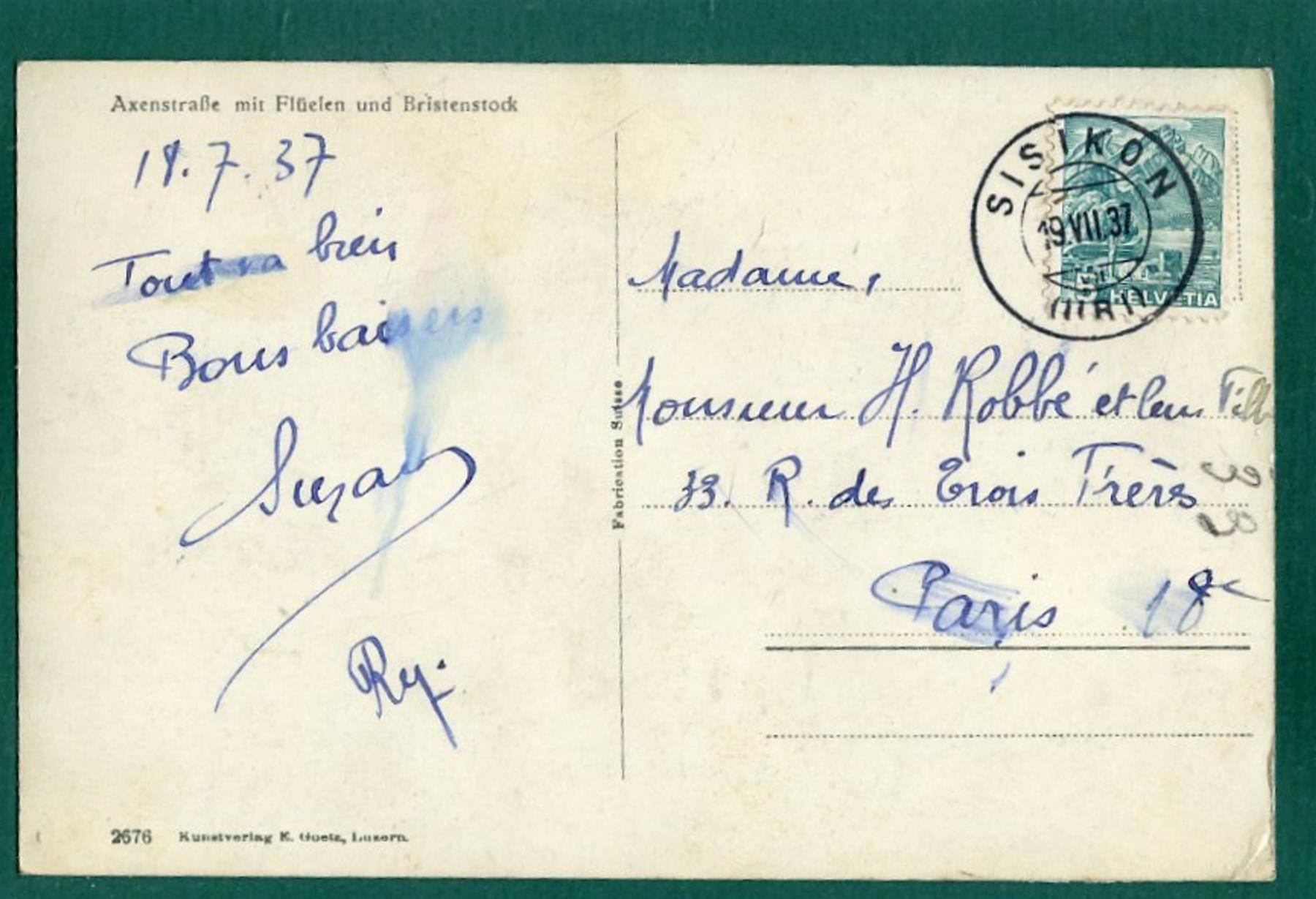 Axenstrasse mit Flüelen und Bristenstock, 1937 (Gebraucht) in Sargans für CHF 1 – mit Lieferung ...