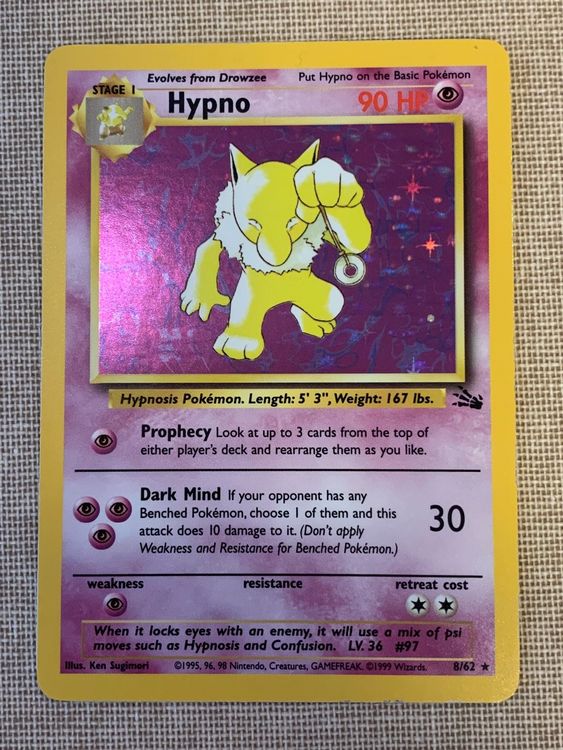 Pokemon Hypno Holo Fossil ENG 8/62 | Kaufen auf Ricardo