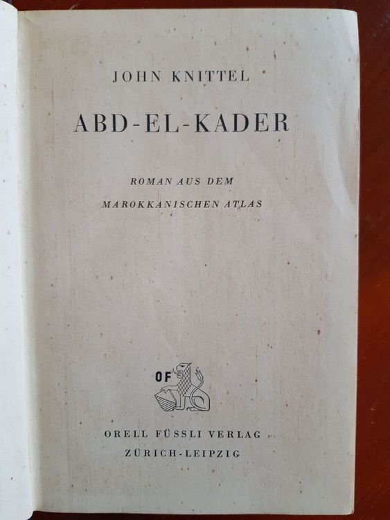 John Knittel Abd-el-Kader von 1933 | Kaufen auf Ricardo