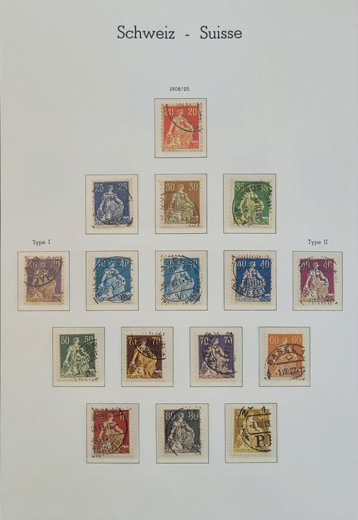 Los mit Marken CH auf Blatt 1908 / 25 Type I, Type II | Kaufen auf Ricardo