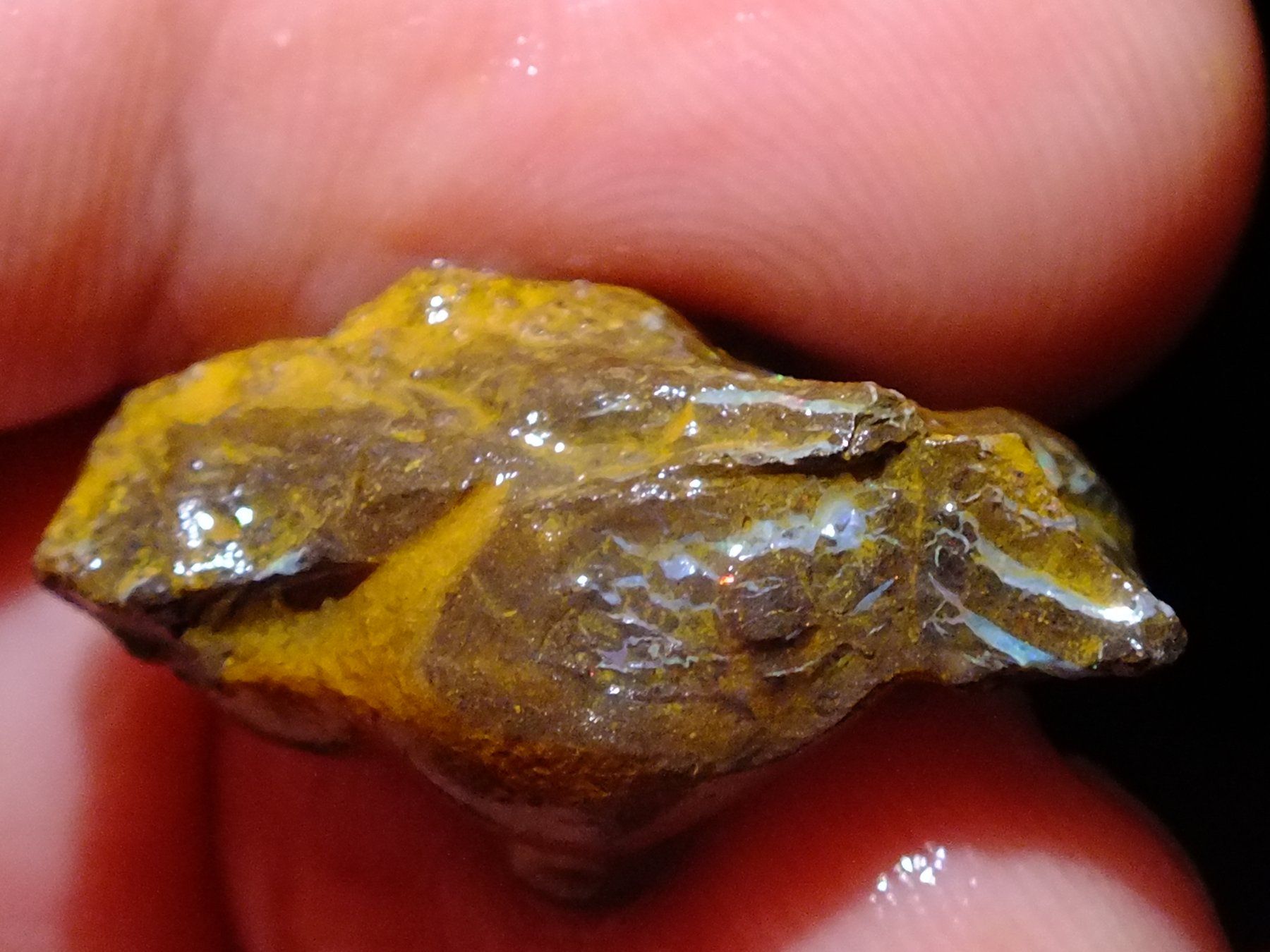 BOULDER ROH OPAL 28 Karat Gebot 1.- Elektrisch Rot Pin feuer (Neu und ...