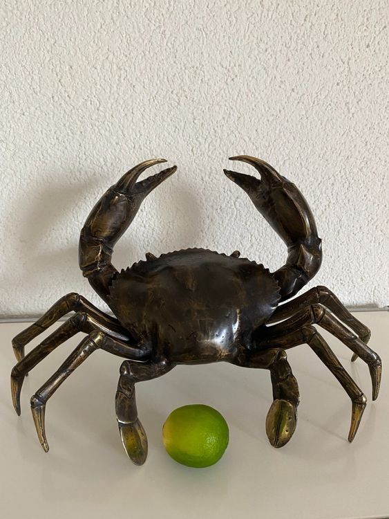 Bronze, Kräftige Krabbe sehr detailreich 3 (Neu (gemäss Beschreibung ...