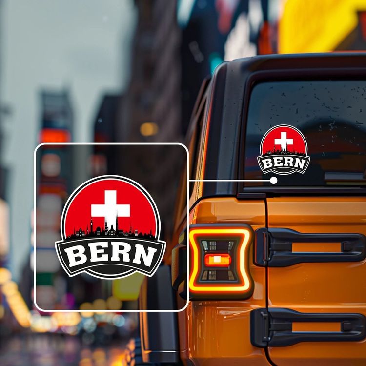 1 Stk. Stickers Aufkleber - Schweiz Kanton Bern Flagge (Neu und ...