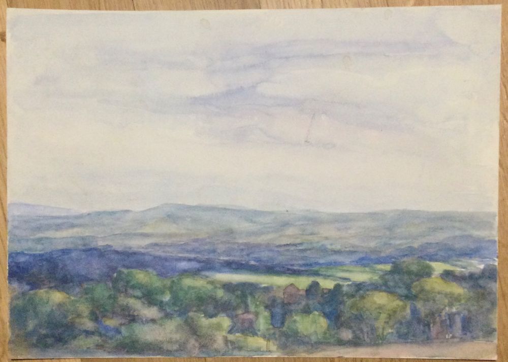 Landschaft Aquarell Verso : Monogrammiert | Kaufen auf Ricardo