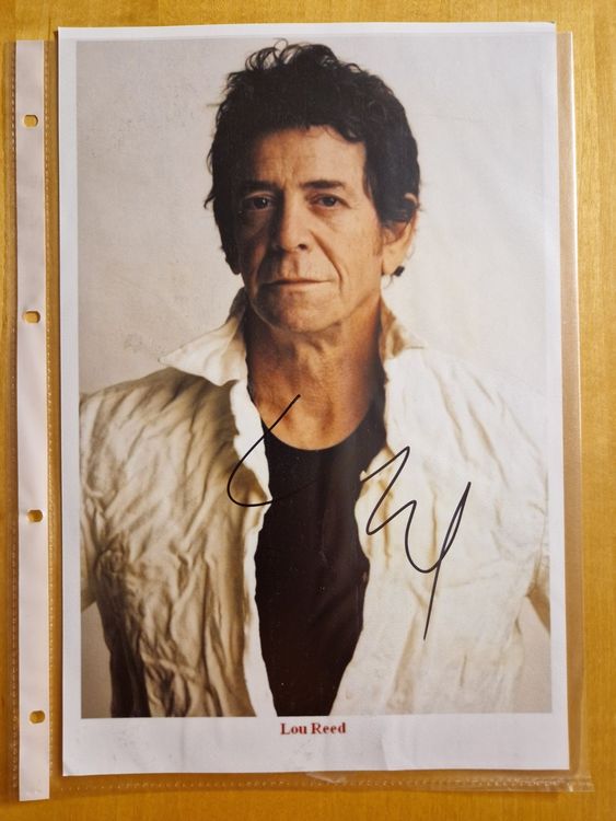 Lou Reed, Original Autogramm auf Grossfoto in Farbe | Kaufen auf Ricardo