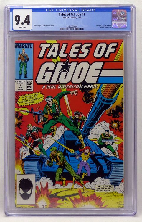 TALES OF GI JOE #1 CGC 9.4 A REAL AMERICAN HERO MARVEL 1988 (Neu und ...