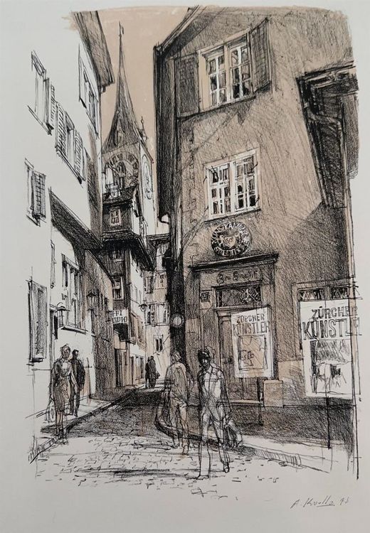 ALFRED KOELLA LITHOGRAPHIE SUIET ZÜRICH STRAUHOF | Kaufen auf Ricardo