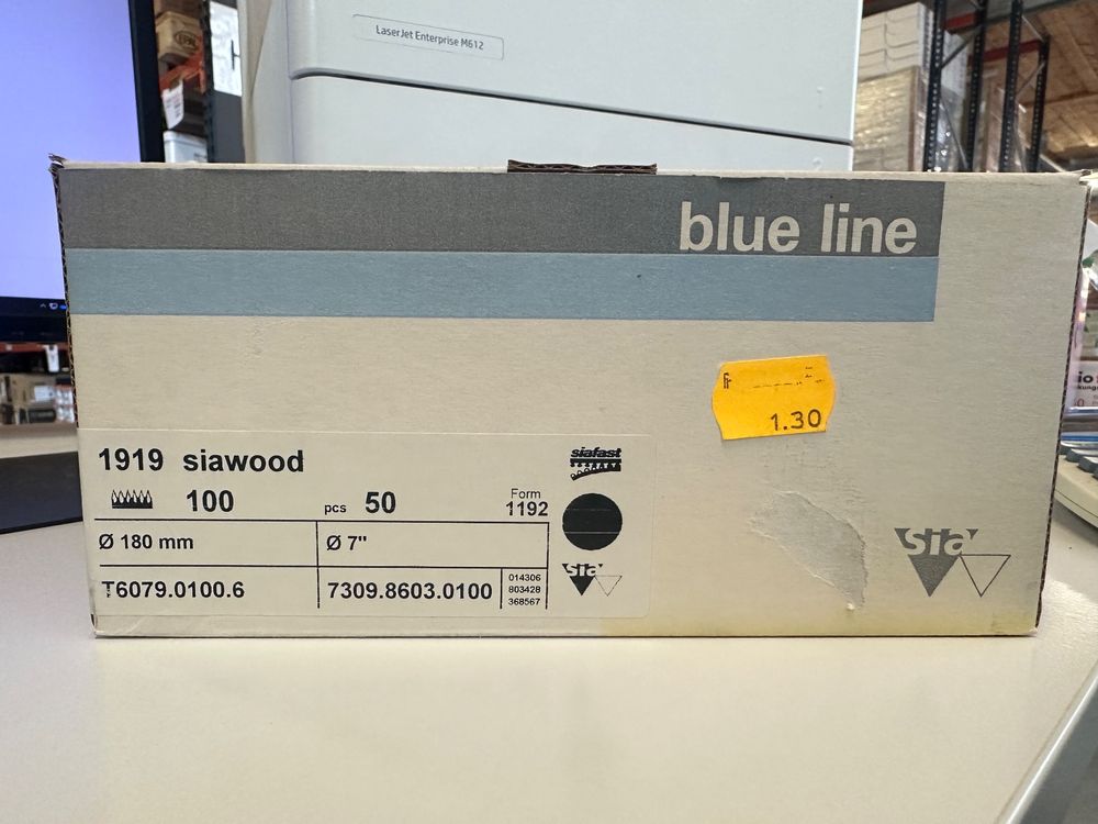 SIA Schleifscheibe siawood Ø180mm Korn 100 ungelocht 50 stk (Neu und ...