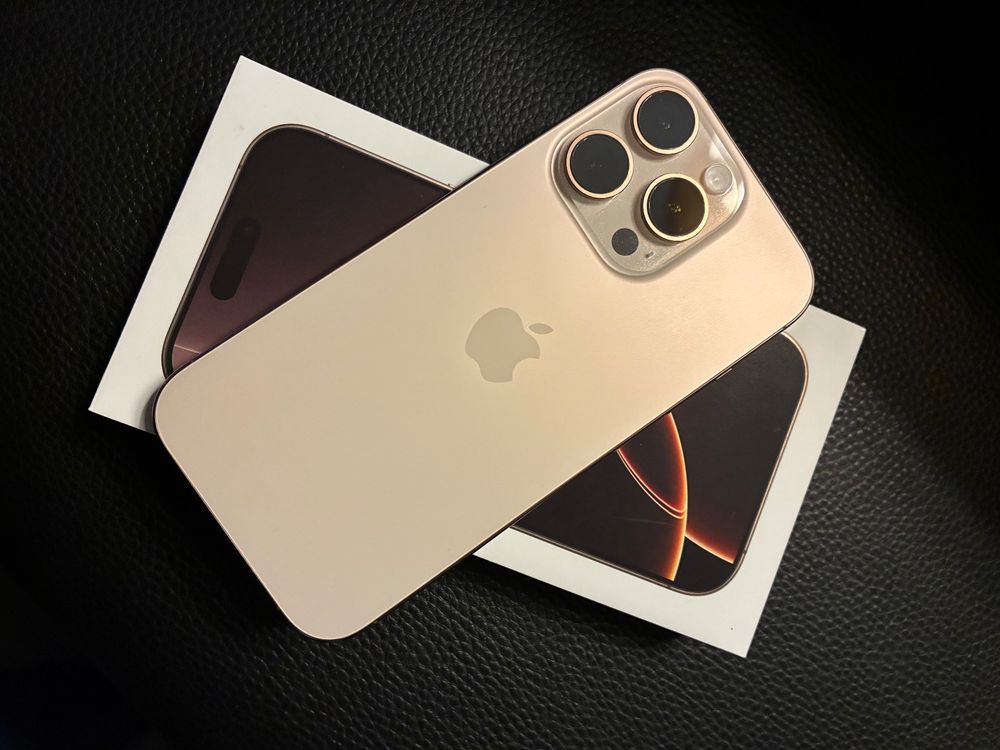 Apple iPhone 16 Pro Wüsten Sand Desert Gold 128gb OVP Case (Gebraucht ...