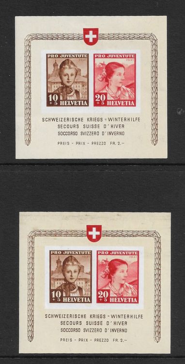 1941 Winterhilfe Block 2 x ungestempelt gem. Beschreibung | Kaufen auf Ricardo