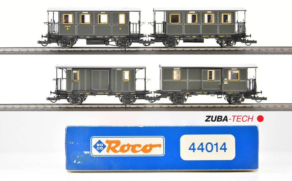 Roco 44014 Personenwagen-Set K.Bay.Sts.B 4tlg H0 GS mit OVP (Gebraucht ...