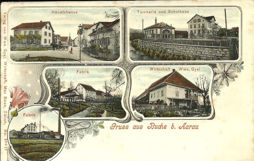AK GRUSS aus BUCHS b. AARAU 1920 5 BILDER WIRTSCH. GYSI etc (Gebraucht) in Aarau für CHF 30 ...