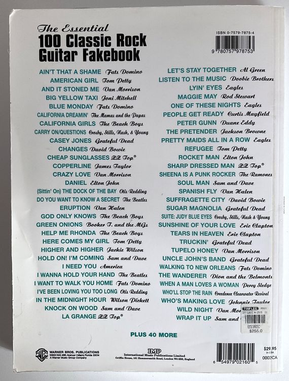 Songbook: The Essential 100 Classic Rock Guitar Fakebook (Gebraucht) in Egg b. Zürich für CHF 12 ...