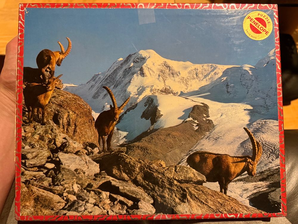 Vintage Holzpuzzle Penelope Steinböcke Berge (Gebraucht) in Affoltern am Albis für CHF 1 – mit ...