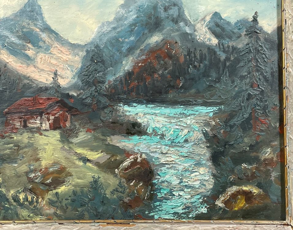 Impressionistisches Landschaft Gemälde unleserlich Signiert | Kaufen auf Ricardo