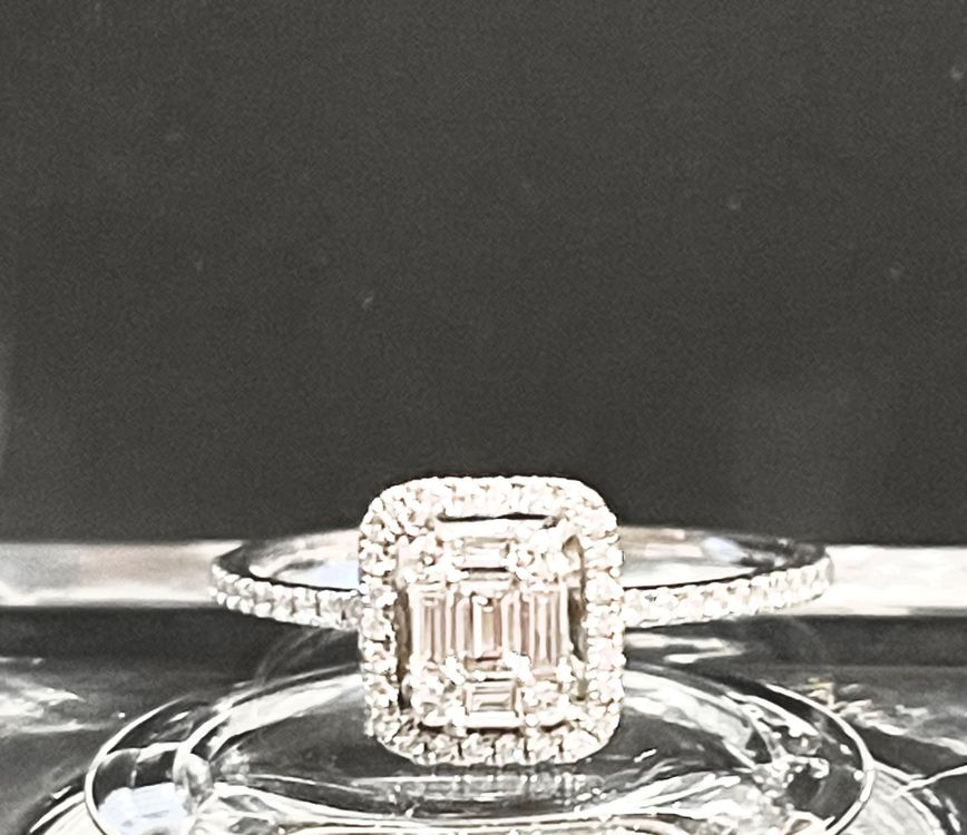 Diamant Ring Baguette 0.29 Karat 750 WG mit Papier (Neu (gemäss ...