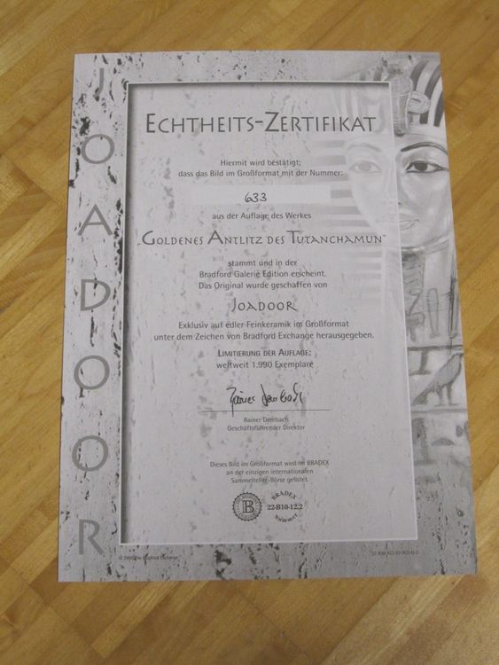 Bild Gemälde auf Feinkeramik Ägypten limitiert Zertifikat (Gebraucht ...