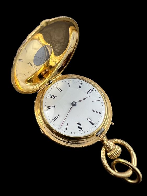 Damen Taschenuhr 18k, Email mit Blumen Handaufzug 32mm *U638 | Kaufen ...