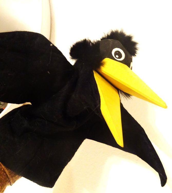 Handgeschnitzter Lotte-Sievers-Hahn Rabe Handpuppe | Kaufen auf Ricardo