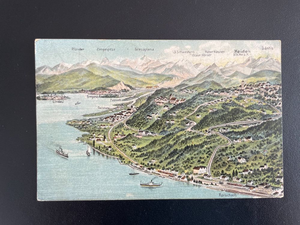 AK Panorama Bodensee, Rorschach, Staad, Rheineck, Heiden (Gebraucht) in Thal für CHF 3 – mit ...
