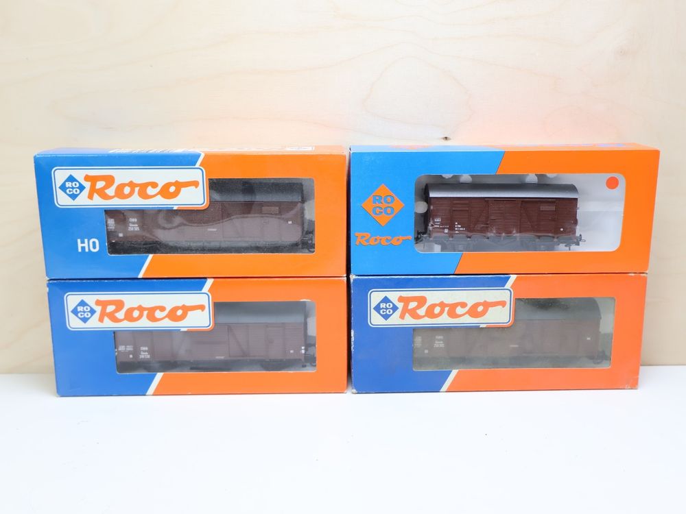 ROCO 4 x ÖBB schöne Güterwagen - 46102/46104 - H0 | Kaufen auf Ricardo
